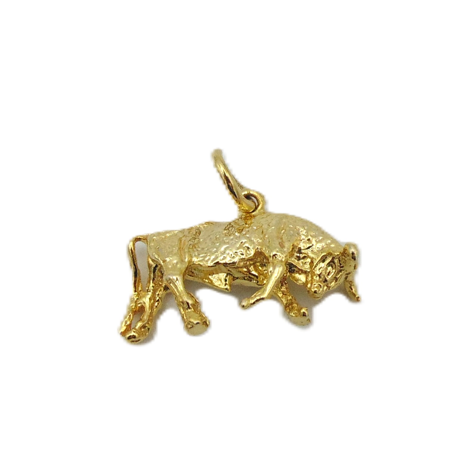 Bull Charm Pendant Yellow Gold